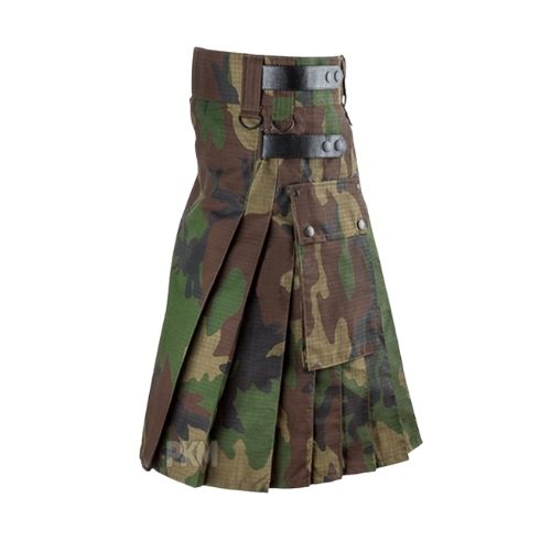 Utility Wool Traditional Kilt with Camouflage Pattern